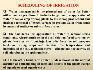 Scheduling of Irrigation | PPTX