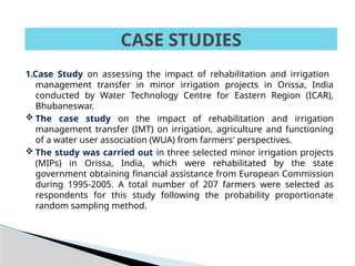 IRRIGATION PROJECTS FOR CROP PRODUCTIVITY IN AGRICULTURE | PPTX