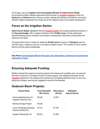 irrigation project details telangana.pdf