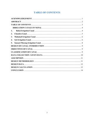 Irrigation Project Report, CTEVT, Diploma in Civil engineering | PDF