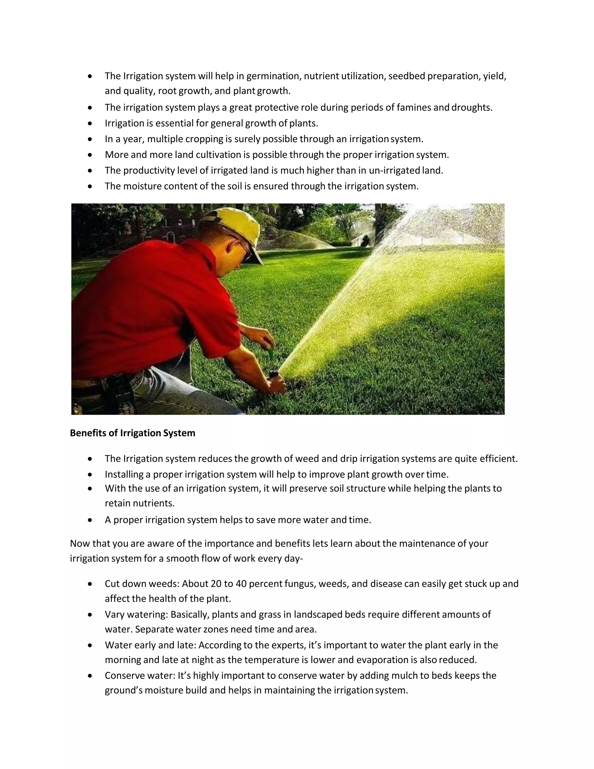 Importance and Benefits of Irrigation System In Our Life | PPTX