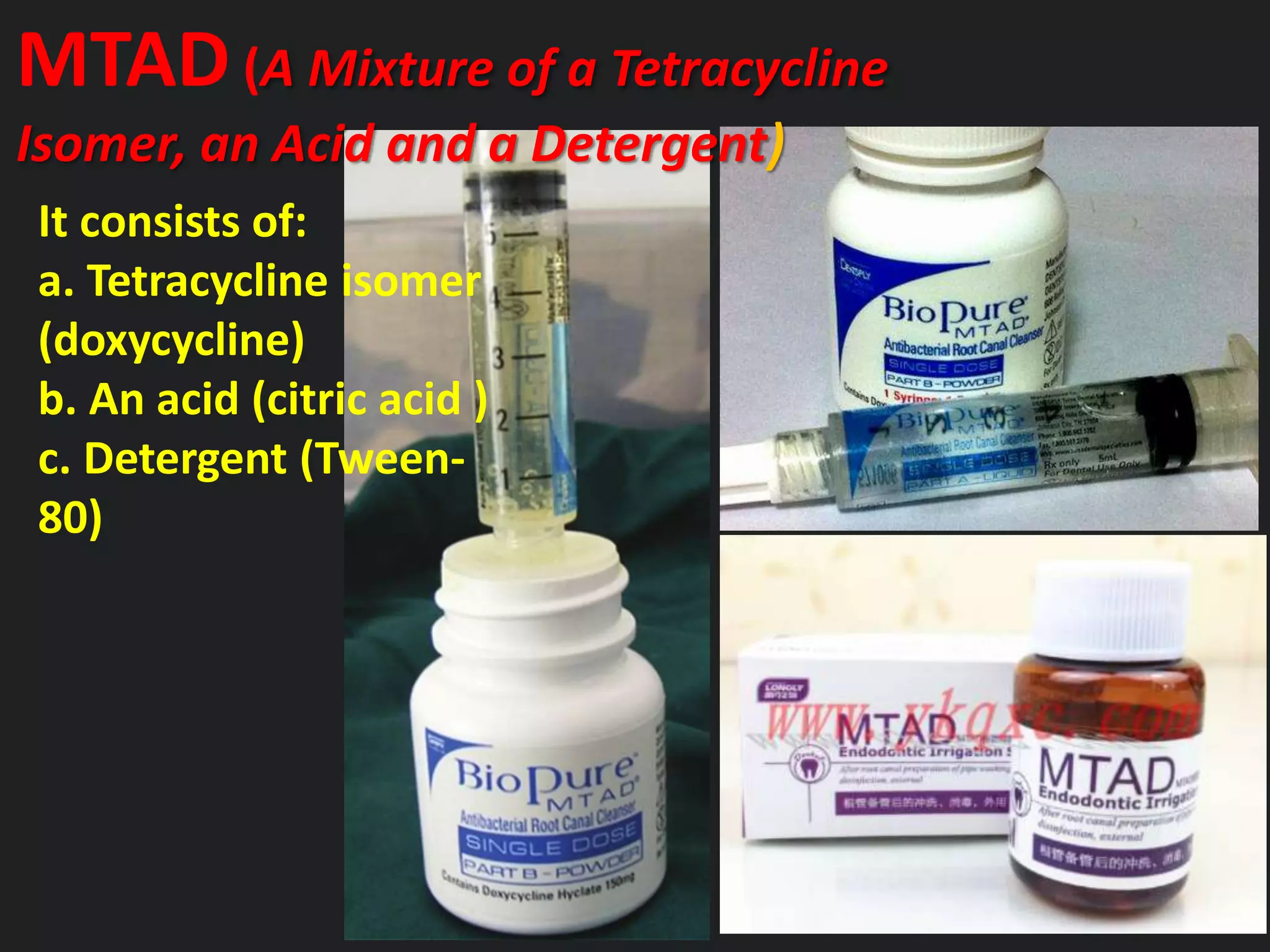 Endodontic Irrigation and root canal medicament the new methods of ...