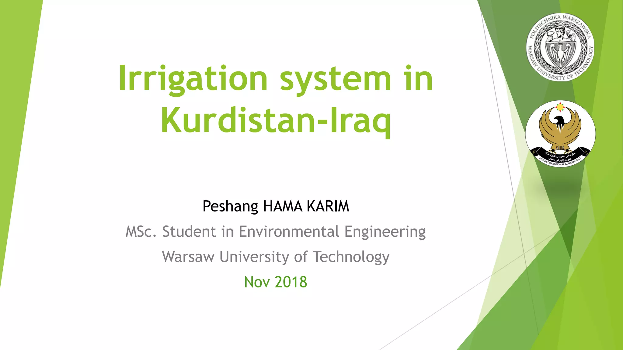 Irrigation system in kurdistan/Iraq | PDF