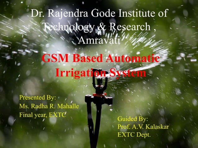 Gsm Based Automatic Irrigation System Pptx