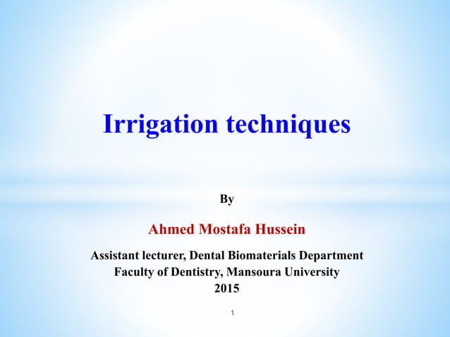 Irrigation techniques | PPTX