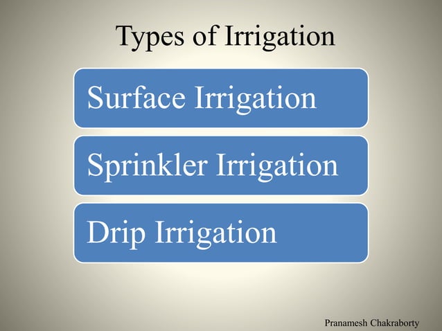 Types of Irrigation | PPTX | Agriculture | Industries