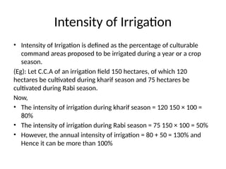 Unit 1 Irrigation water sources and crop water requirement | PPTX