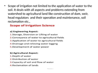 Unit 1 Irrigation water sources and crop water requirement | PPTX