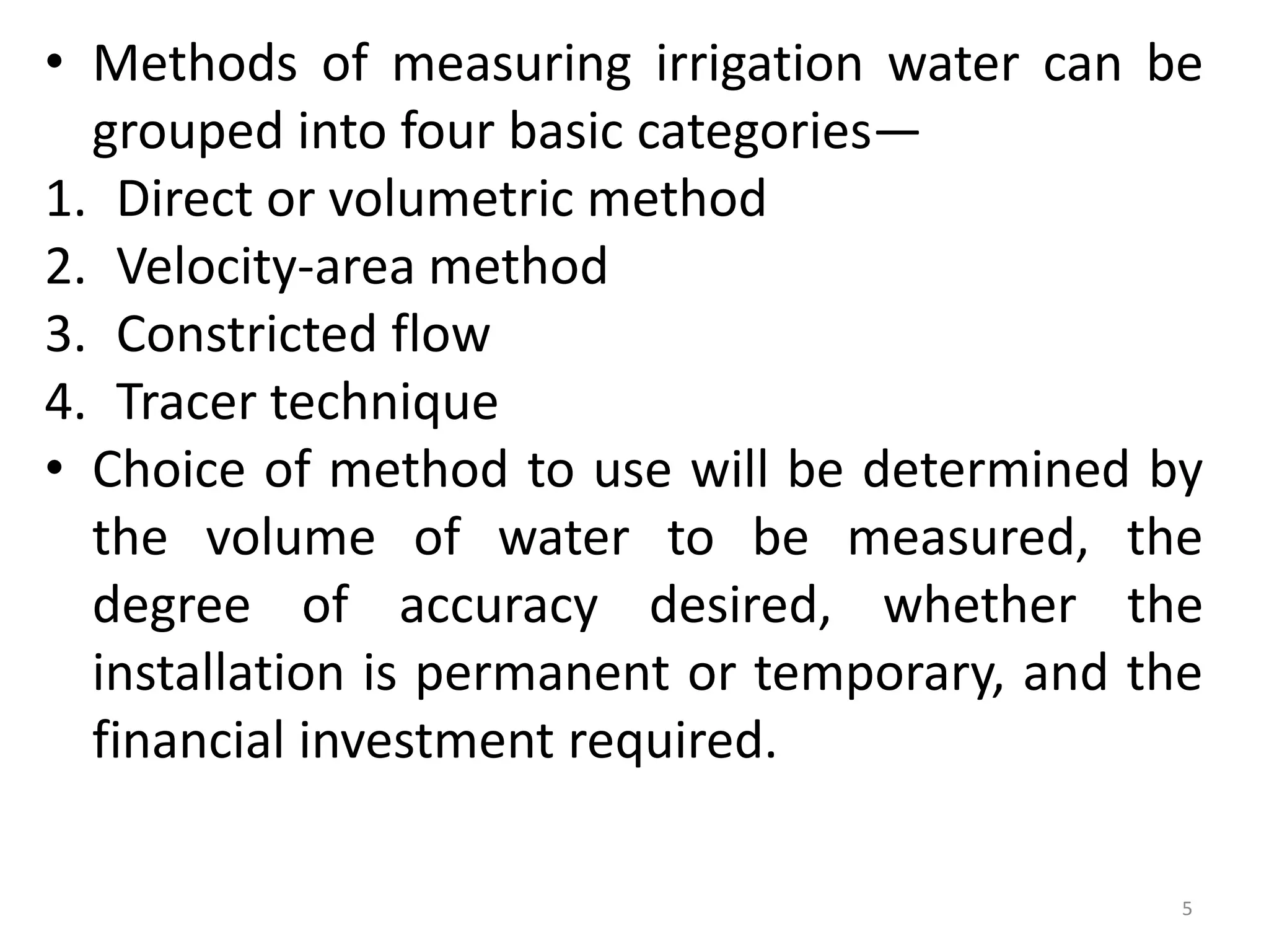 Irrigation water measurement technique | PPTX