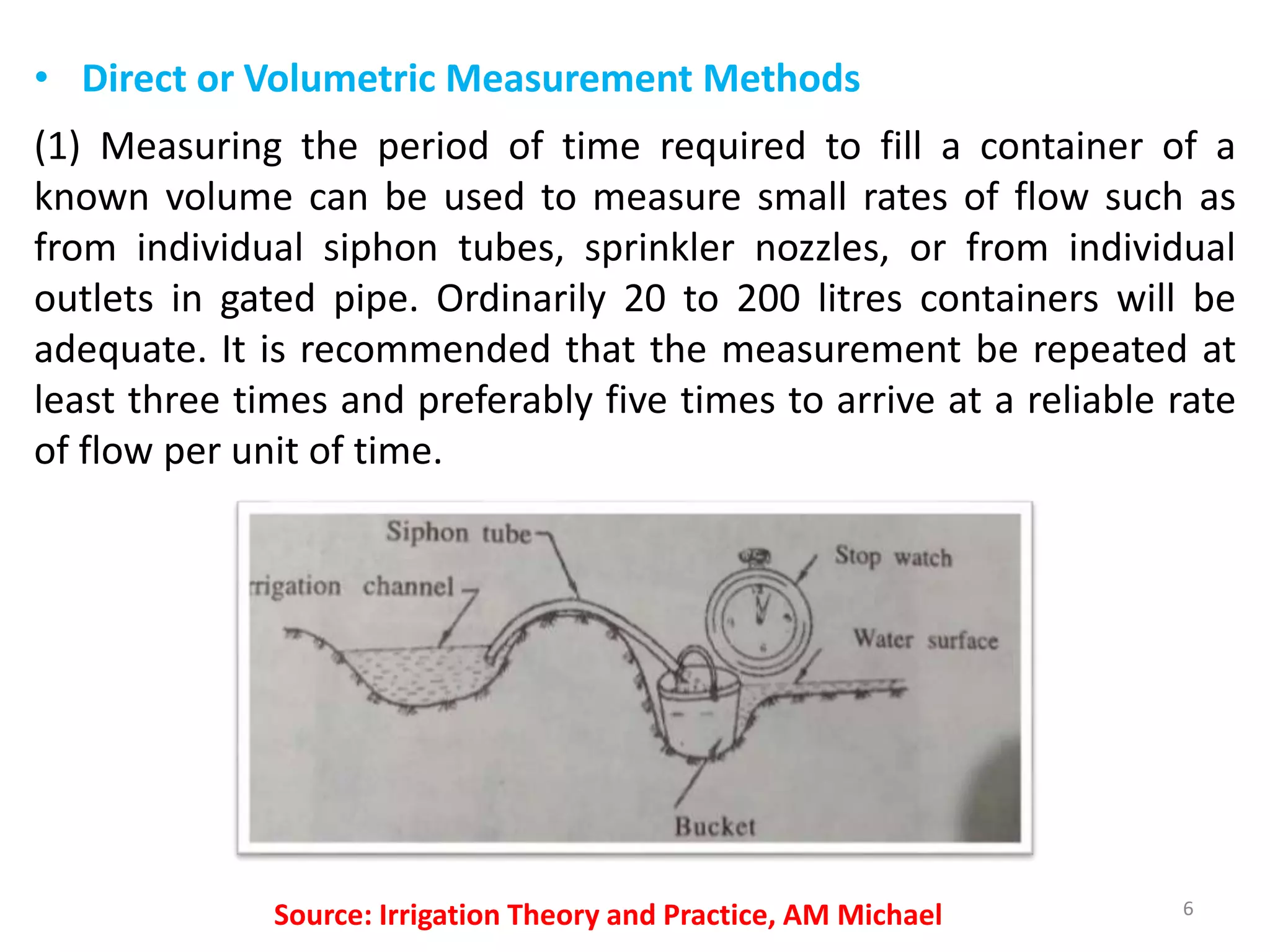 Irrigation water measurement technique | PPTX