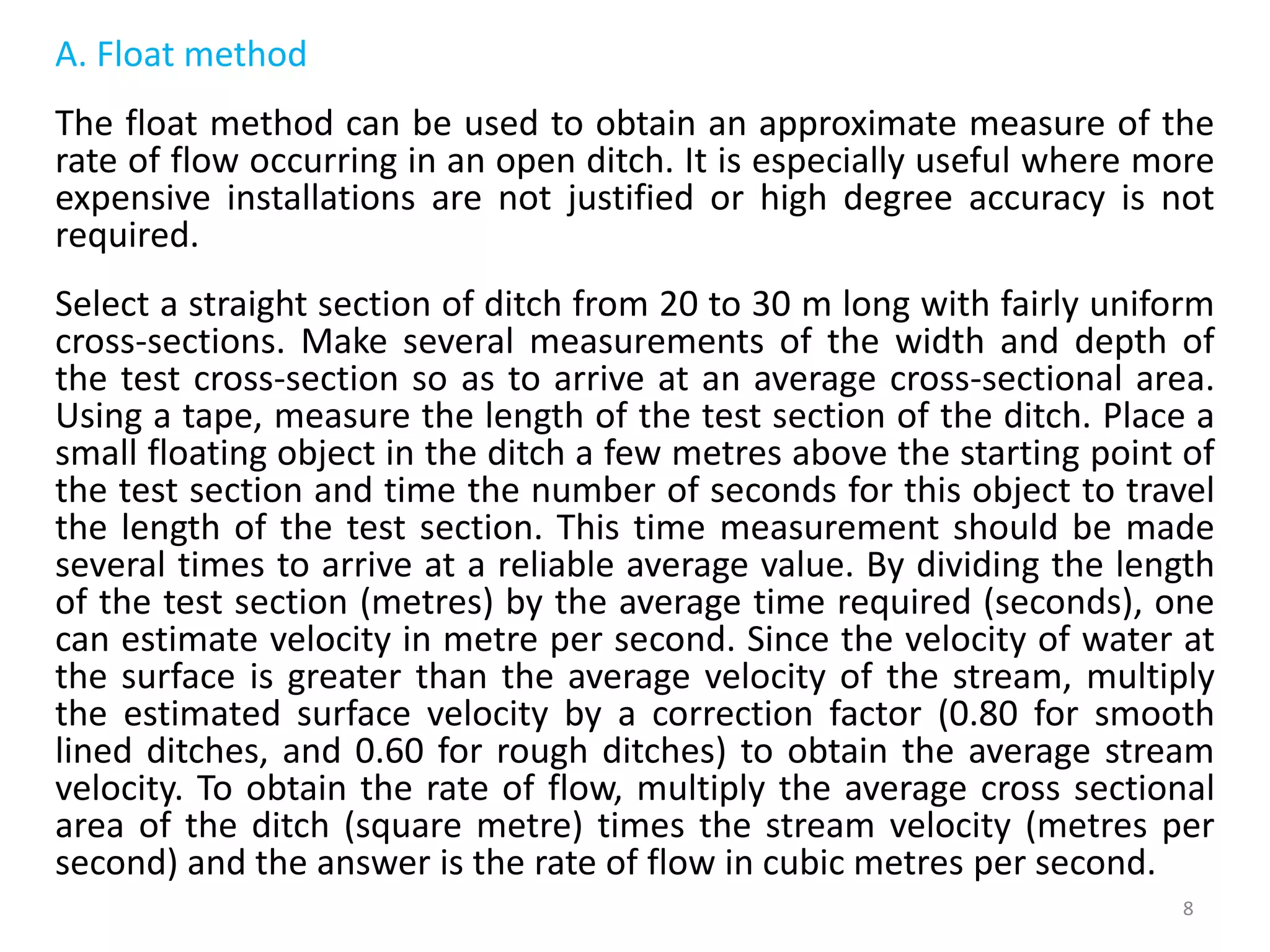 Irrigation water measurement technique | PPTX