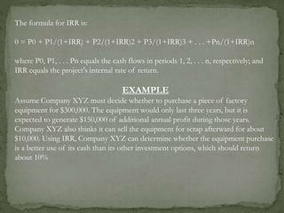Irr ( internal rate of return) | PPTX