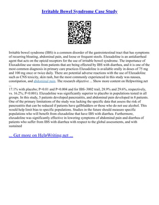 Irritable Bowel Syndrome Case Study | PDF