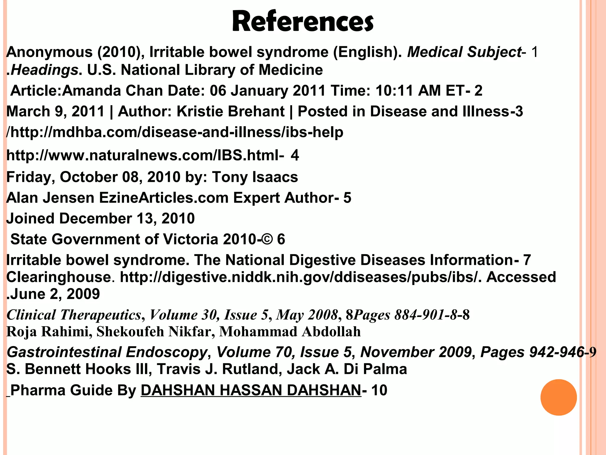 Irritable bowel syndrome | PPT