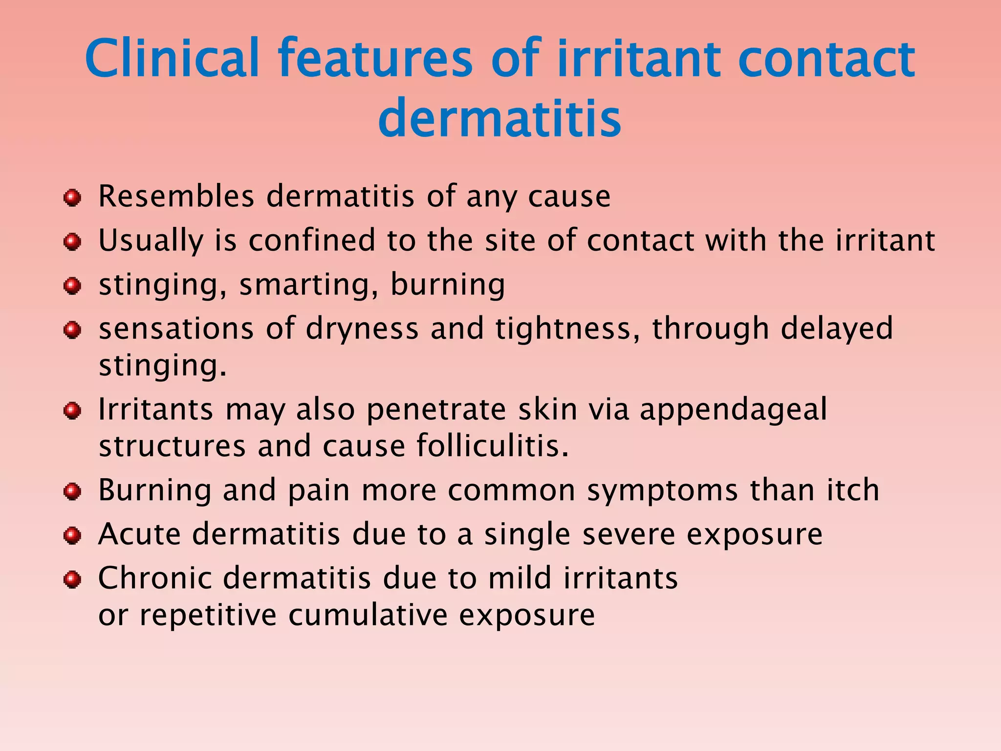 Irritant contact dermatitis by dr maria saeed | PPT