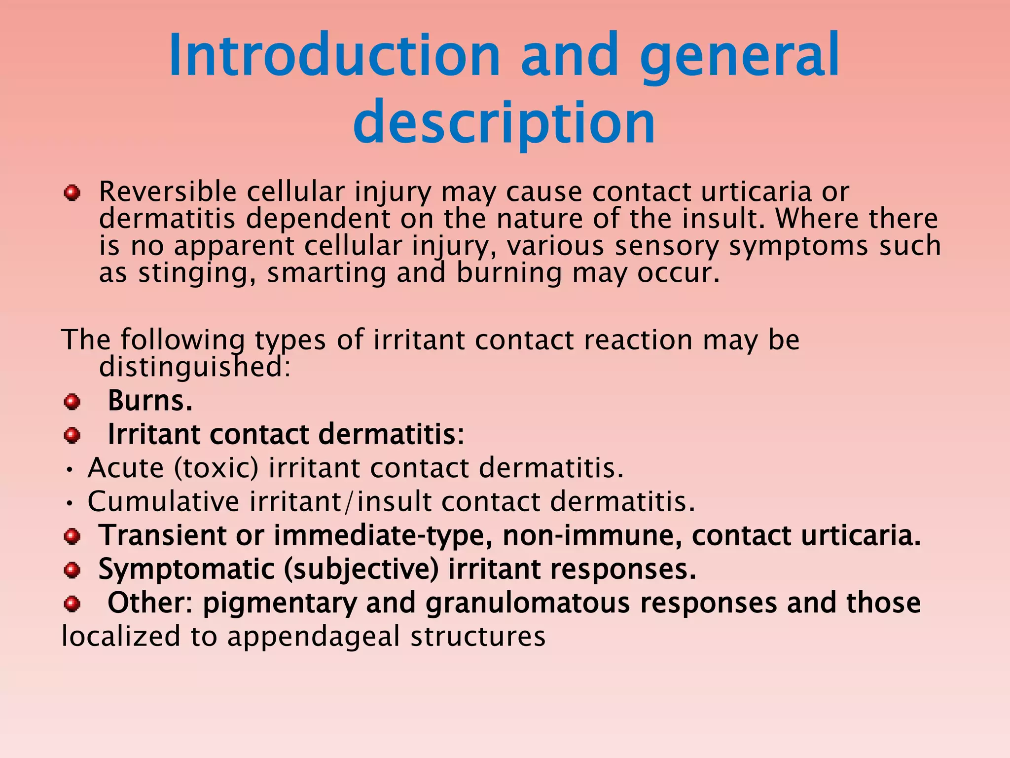 Irritant contact dermatitis by dr maria saeed | PPT