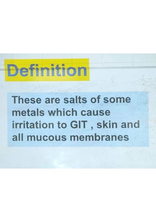 Presentation about irritant poisons. Pdf | PDF