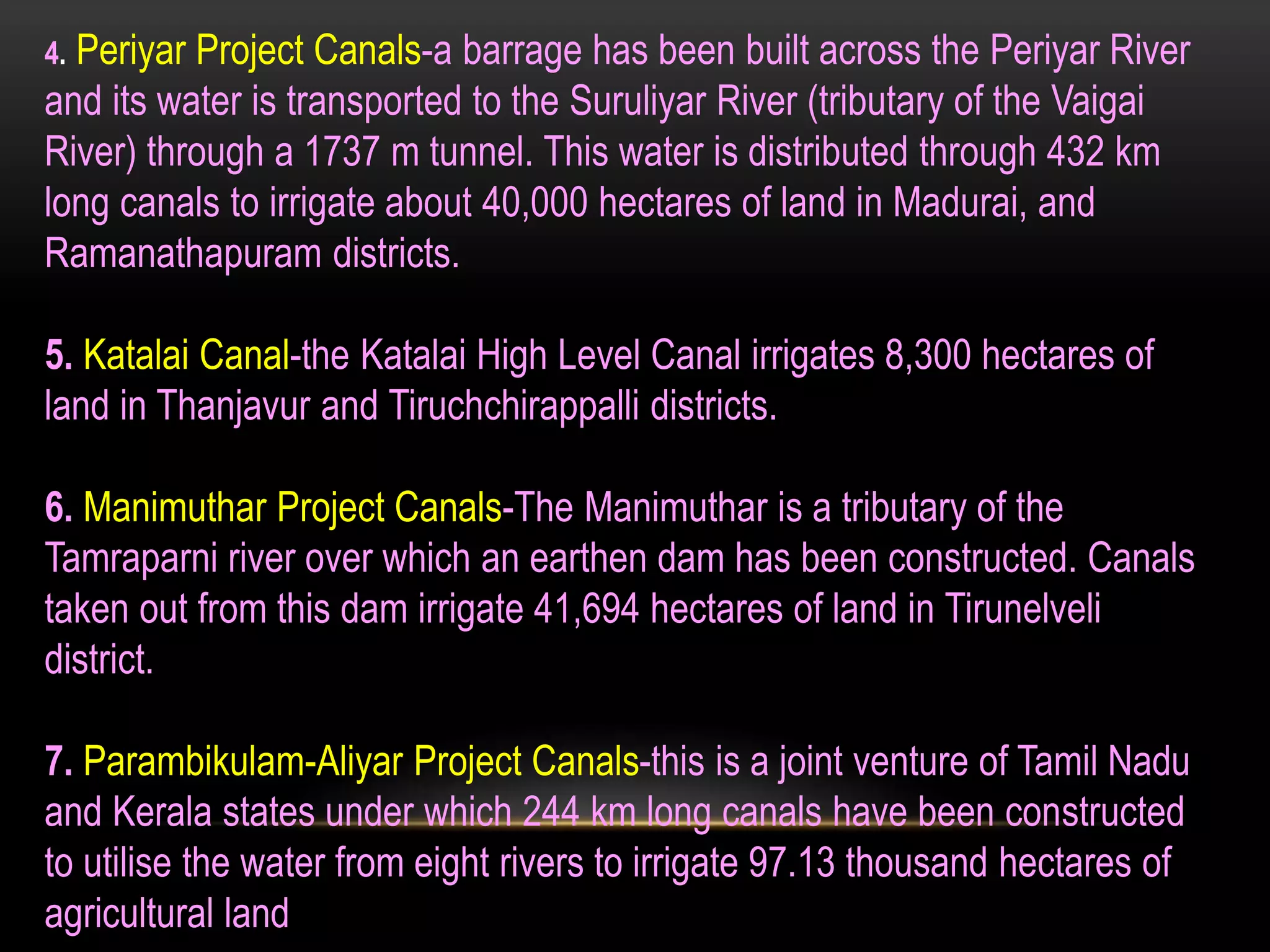 Irrigation systems of tamilnadu | PPTX