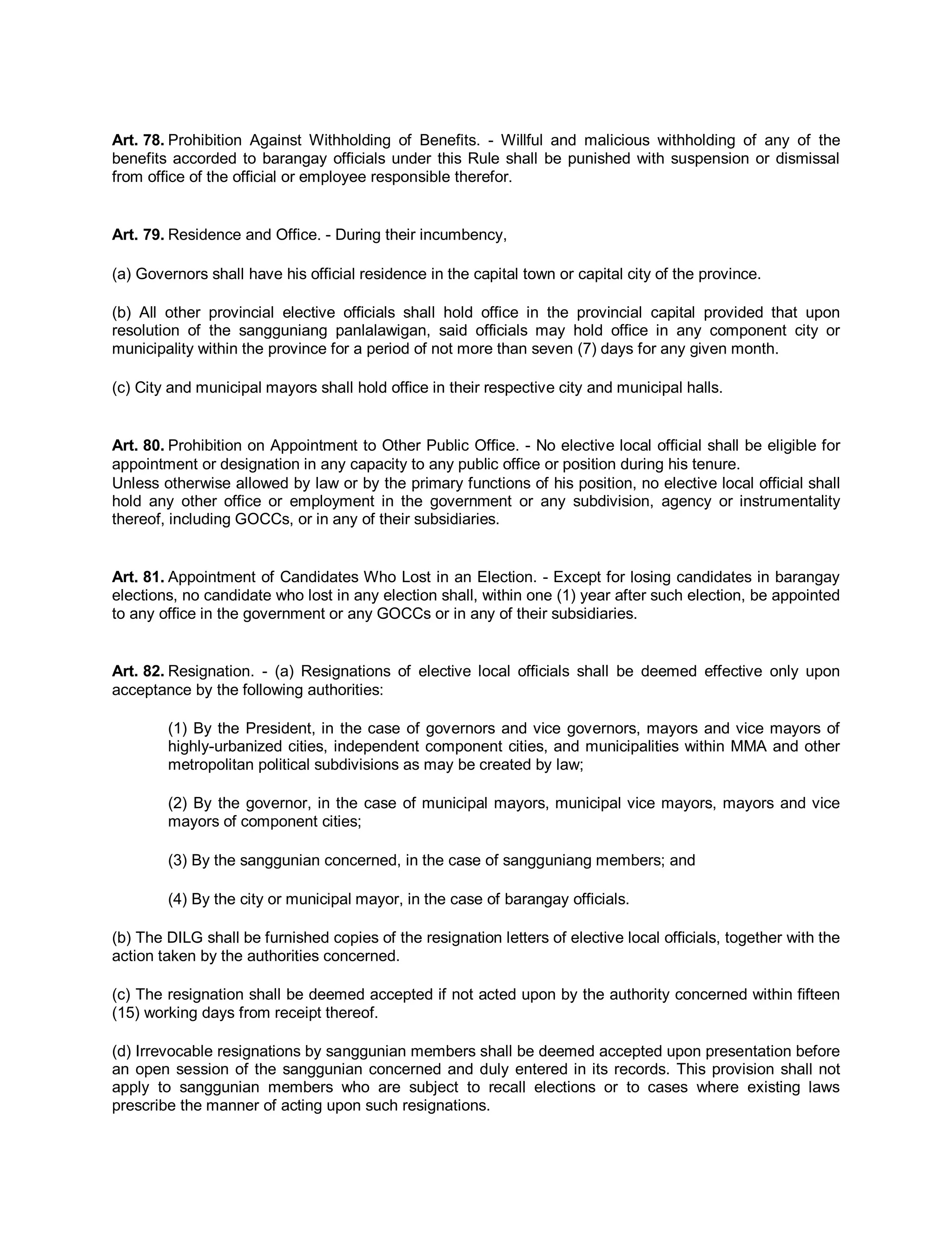 Implementing Rules of the Local Government Code of the Philippines | PDF