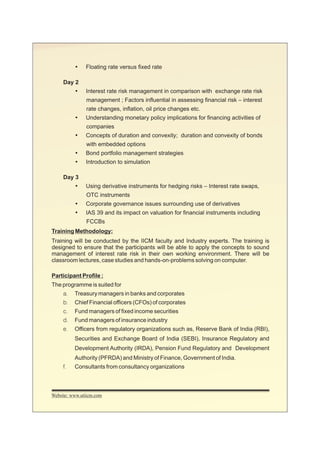 Programme on Interest Rate Risk Management | PDF