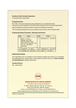 Programme on Interest Rate Risk Management | PDF