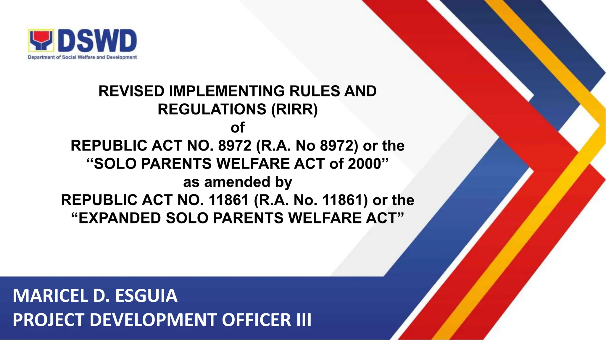 IRR_RA-11861 ORIENTATION TO FO ADOPTED FROM NATIONAL LEVELs.pptx | Government Support and ...