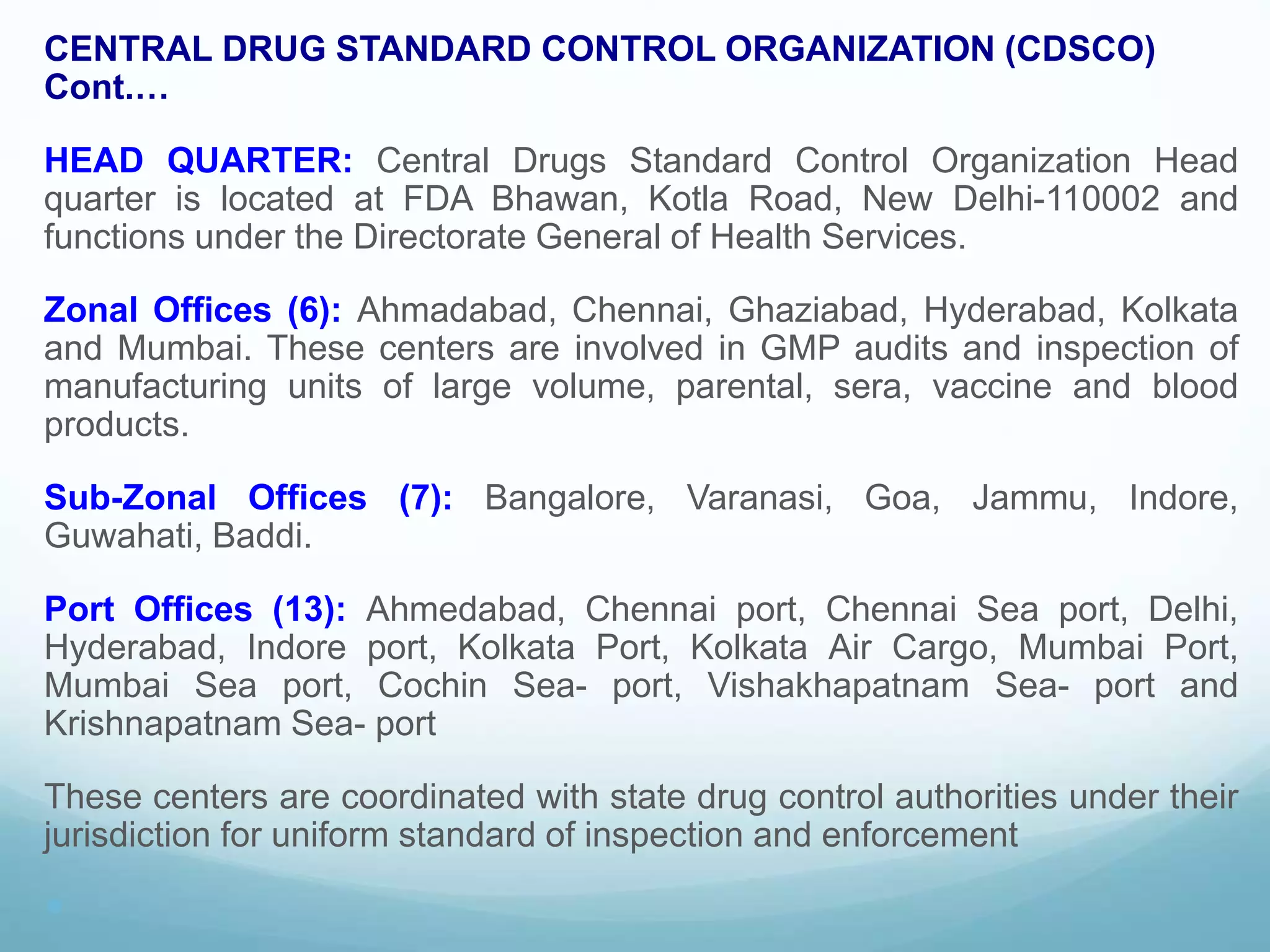Indian regulatory requirements- CDSCO ( IP-2 / UNIT 5 ) | PPTX
