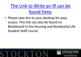 Incident Report Writing | PPTX
