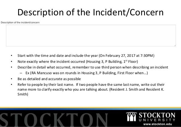 Incident Report Writing