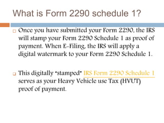 Irs 2290 with express truck tax | PPT