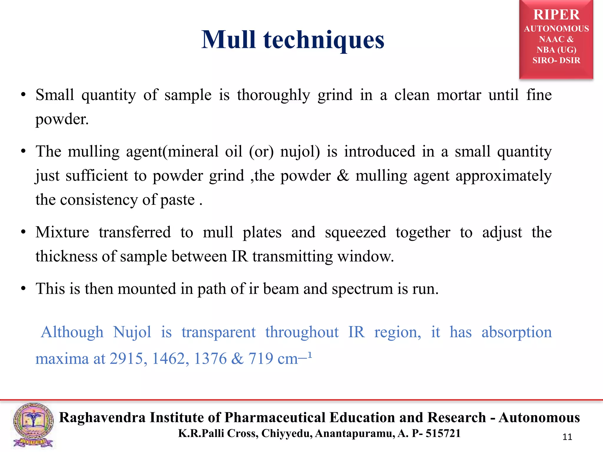 Sampling Techniques in IR Spectroscopy | PPTX