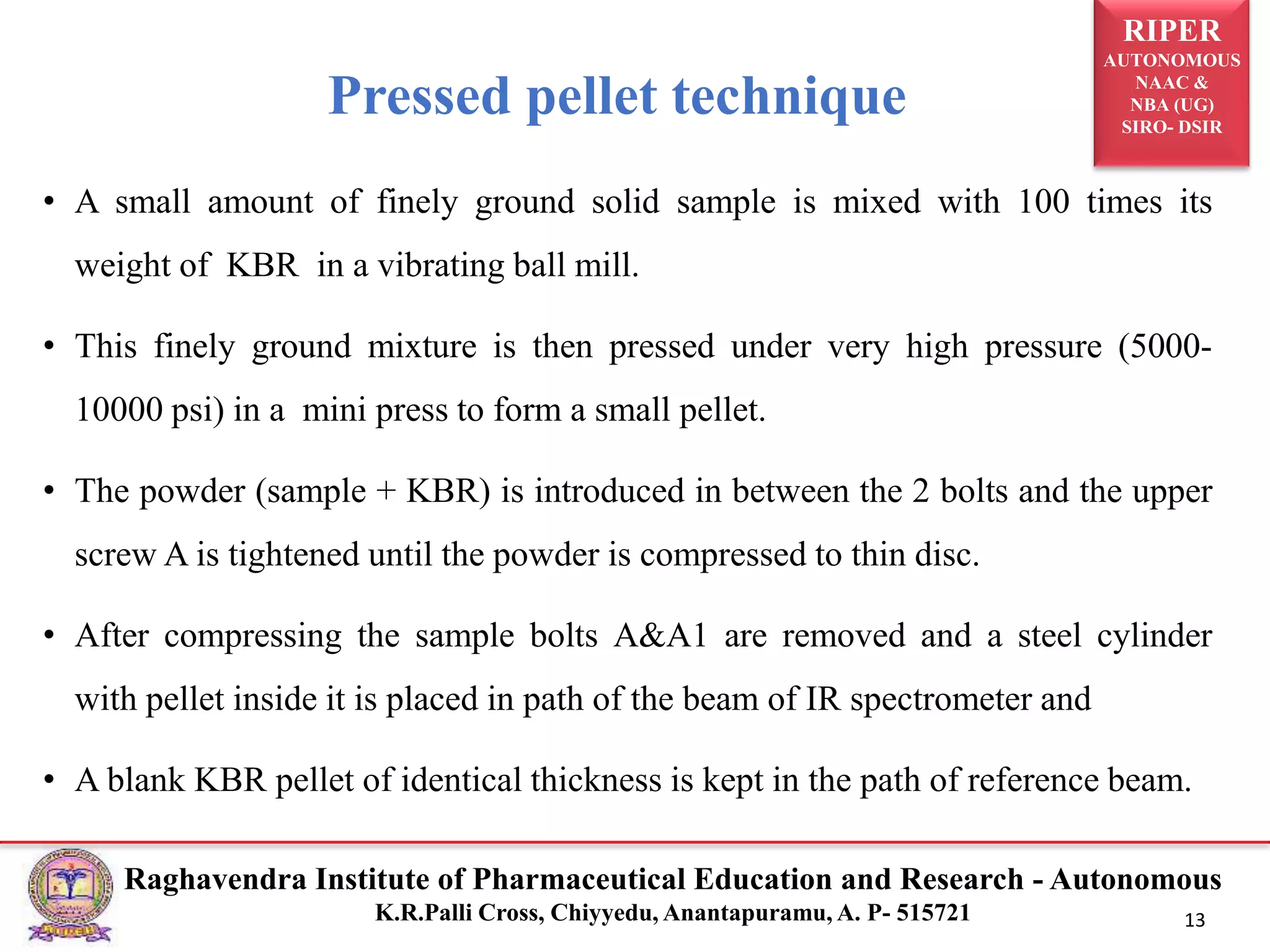 Sampling Techniques in IR Spectroscopy | PPTX