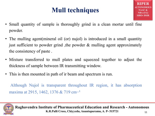 Sampling Techniques in IR Spectroscopy | PPTX | Chemistry | Science