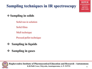 Sampling Techniques in IR Spectroscopy | PPTX