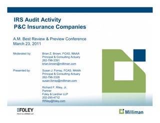 Irs Audit Activity Am Best Conference 3 23 11 Forray | PPT
