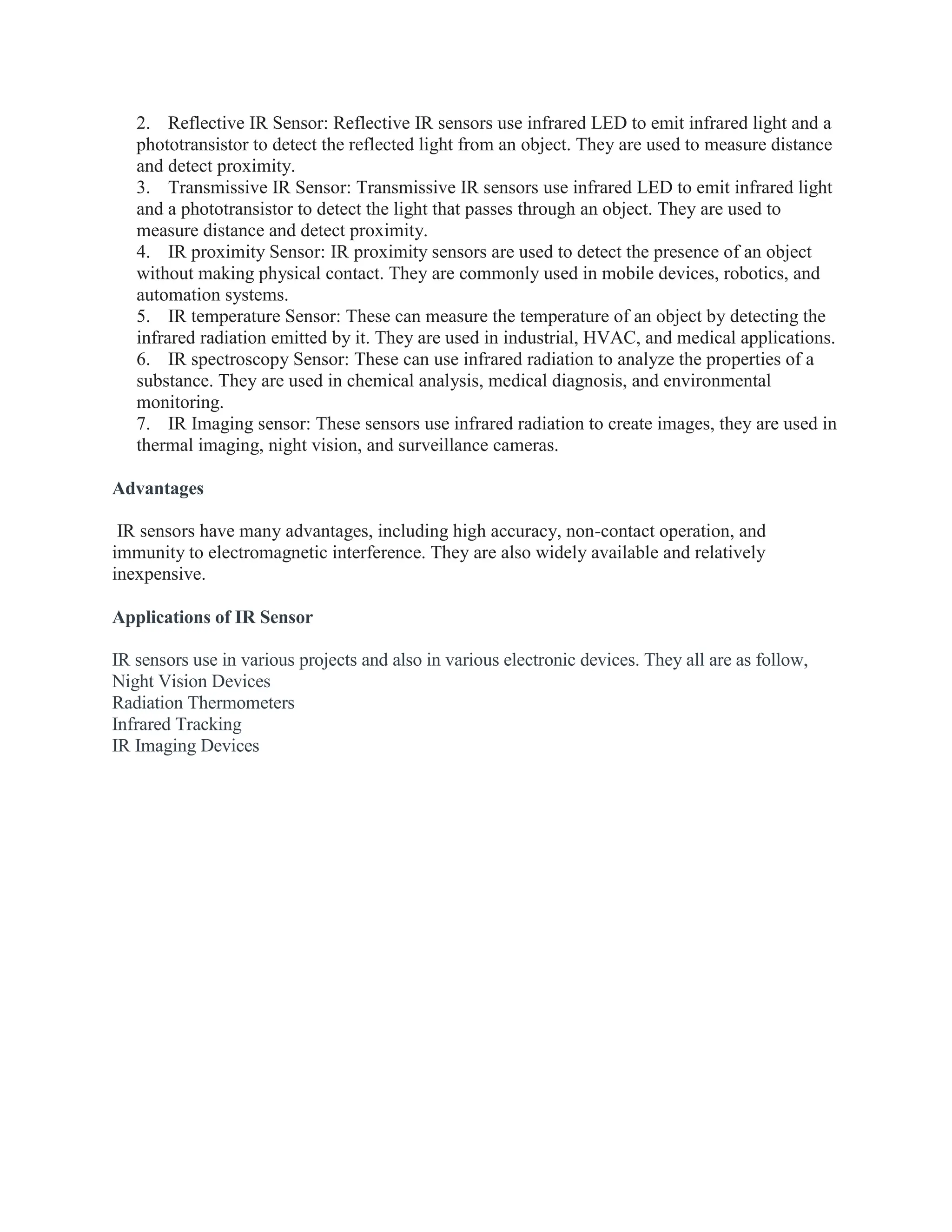 infrared sensor notes sensors & transducers | DOCX