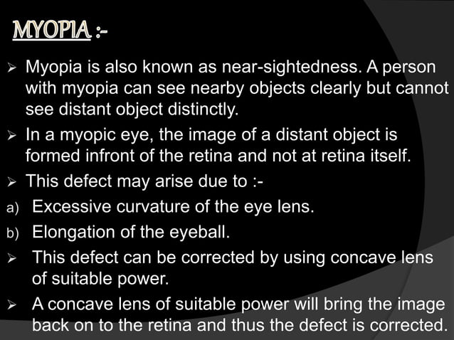 HUMAN EYE AND ITS DEFECTS | PPTX | Eye and Vision Conditions | Diseases ...