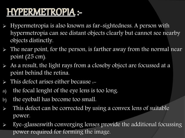 HUMAN EYE AND ITS DEFECTS | PPTX | Eye and Vision Conditions | Diseases ...