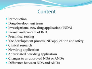 Approval and Application Process involved in Investigational New Drug ...
