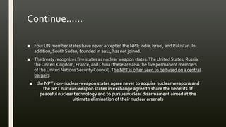 Nuclear NON-PROLIFERATION TREATY | PPTX