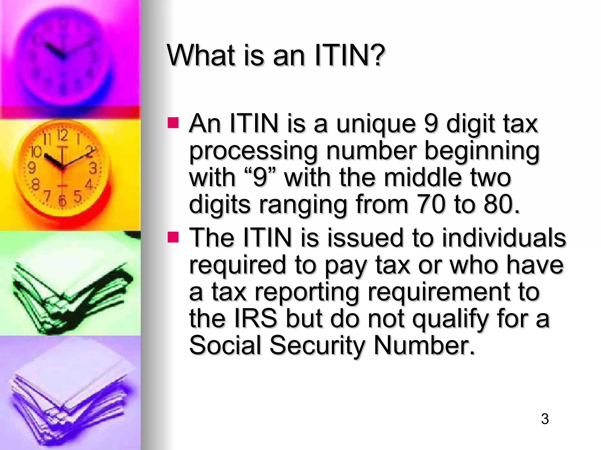Individual Tax Identification Number (ITIN) | PPT