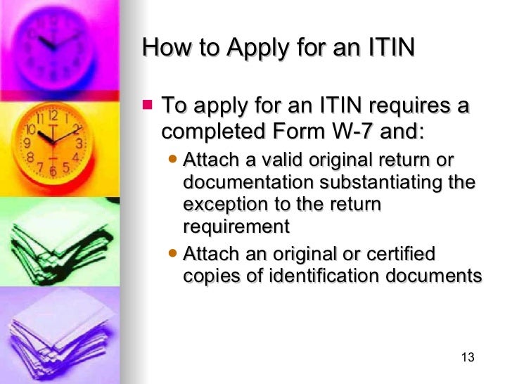 Individual Tax Identification Number (ITIN)