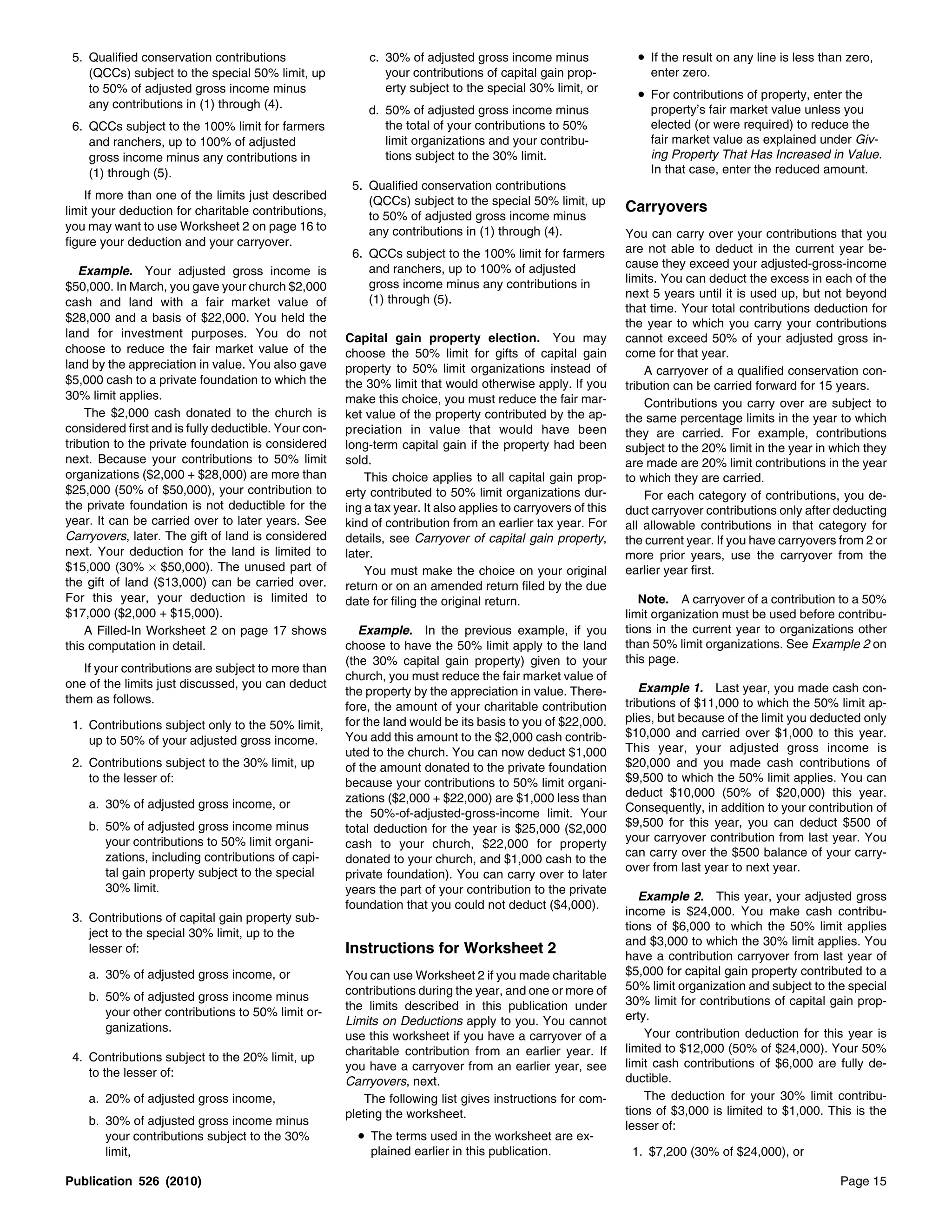 IRS Publication 526 Charitable donations | PDF