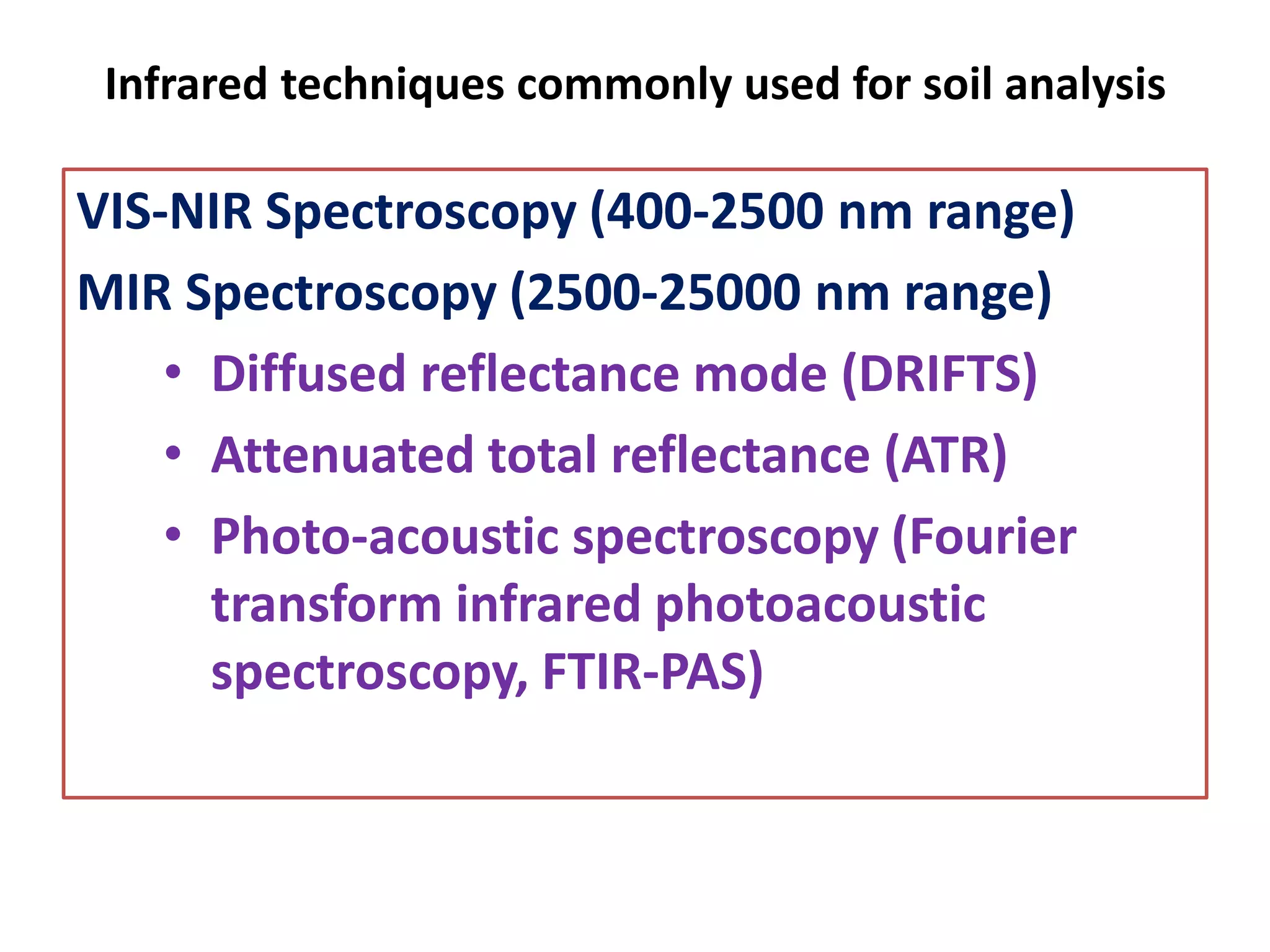 Infrared Spectroscopy and its potential for estimation of soil ...