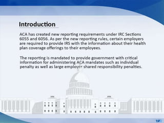 IRS Reporting Requirement 6055 And 6056 | PPTX | Health Insurance ...