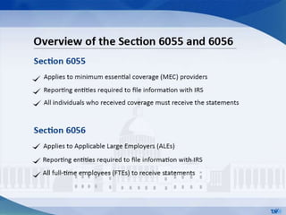 IRS Reporting Requirement 6055 And 6056 | PPTX | Health Insurance ...