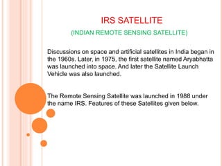 IRS Sattellite | PPTX