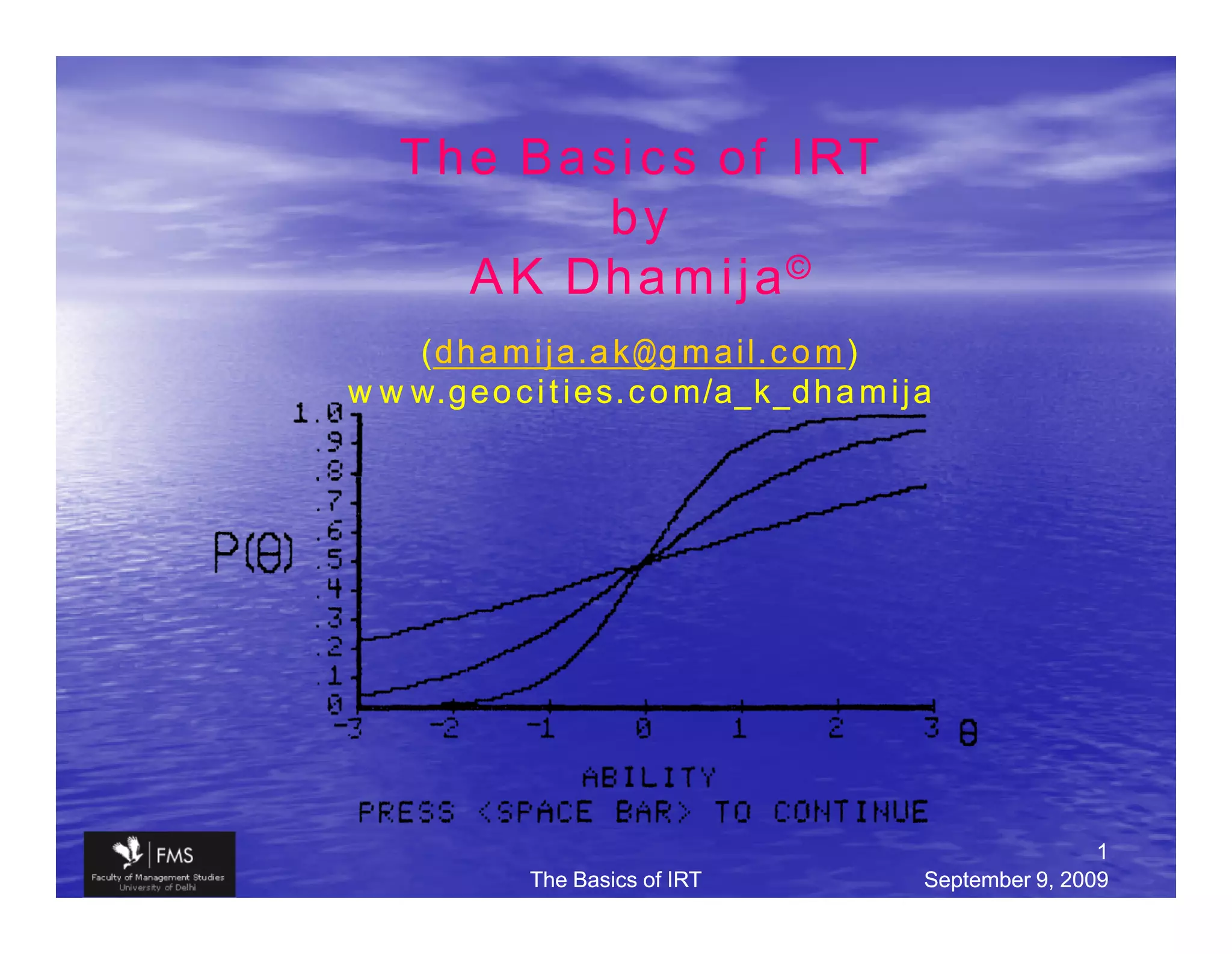 IRT - Item response Theory | PDF | Consumer Electronics | Technology & Computing