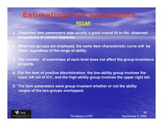 IRT - Item response Theory | PDF