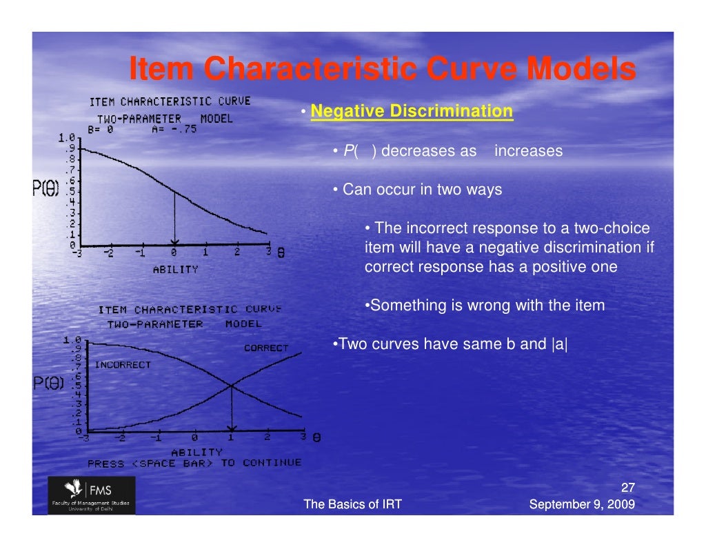 IRT - Item response Theory